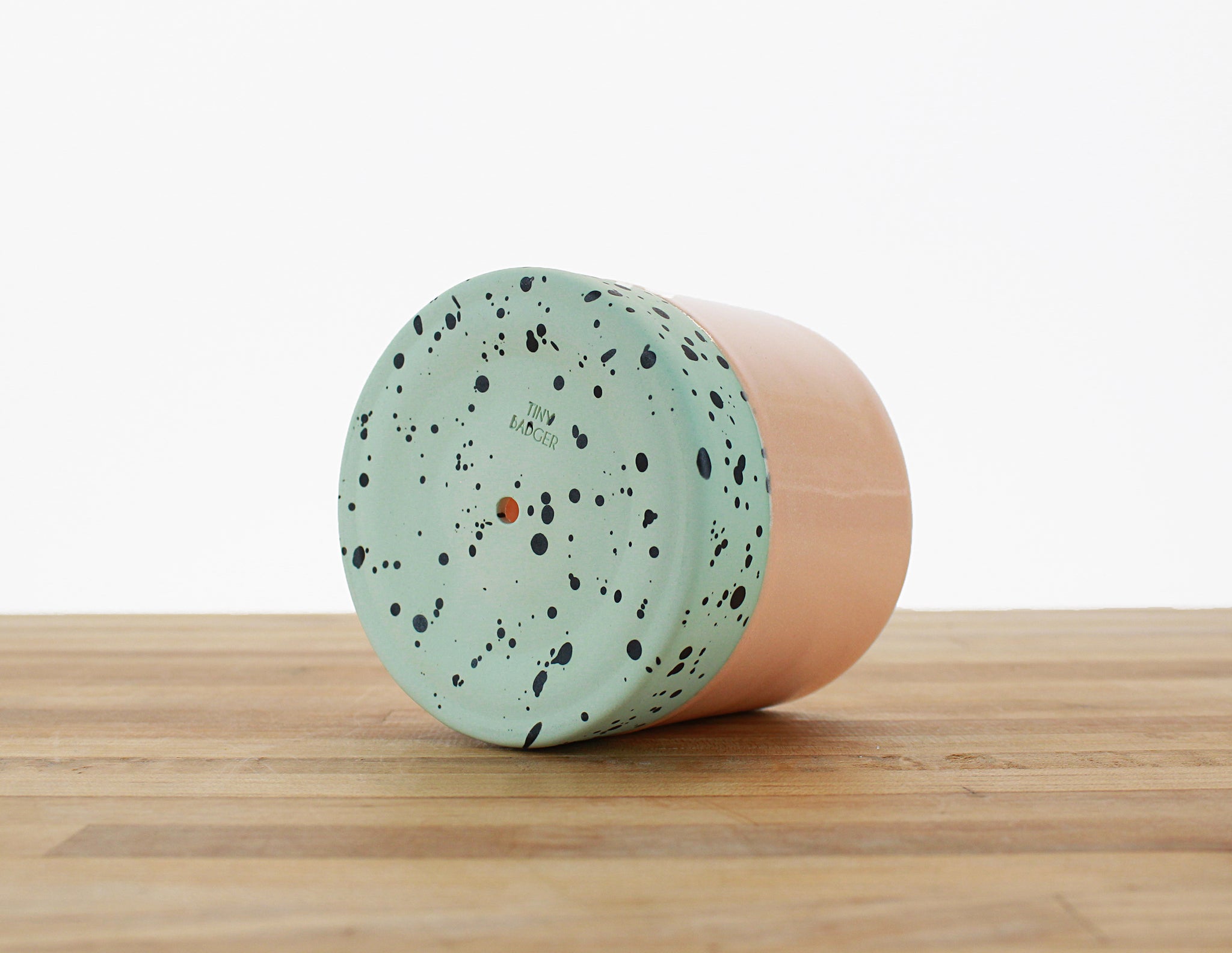 4 inch Dipped and Dotted Cylinder Planter with Saucer – Tiny Badger ...