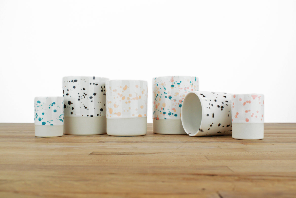 Spotted Glaze Cups (Black and Tropical) - Three Sizes! – Tiny Badger ...
